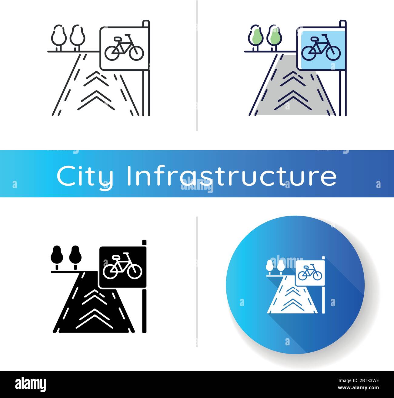 Long bike path Stock Vector Images - Alamy