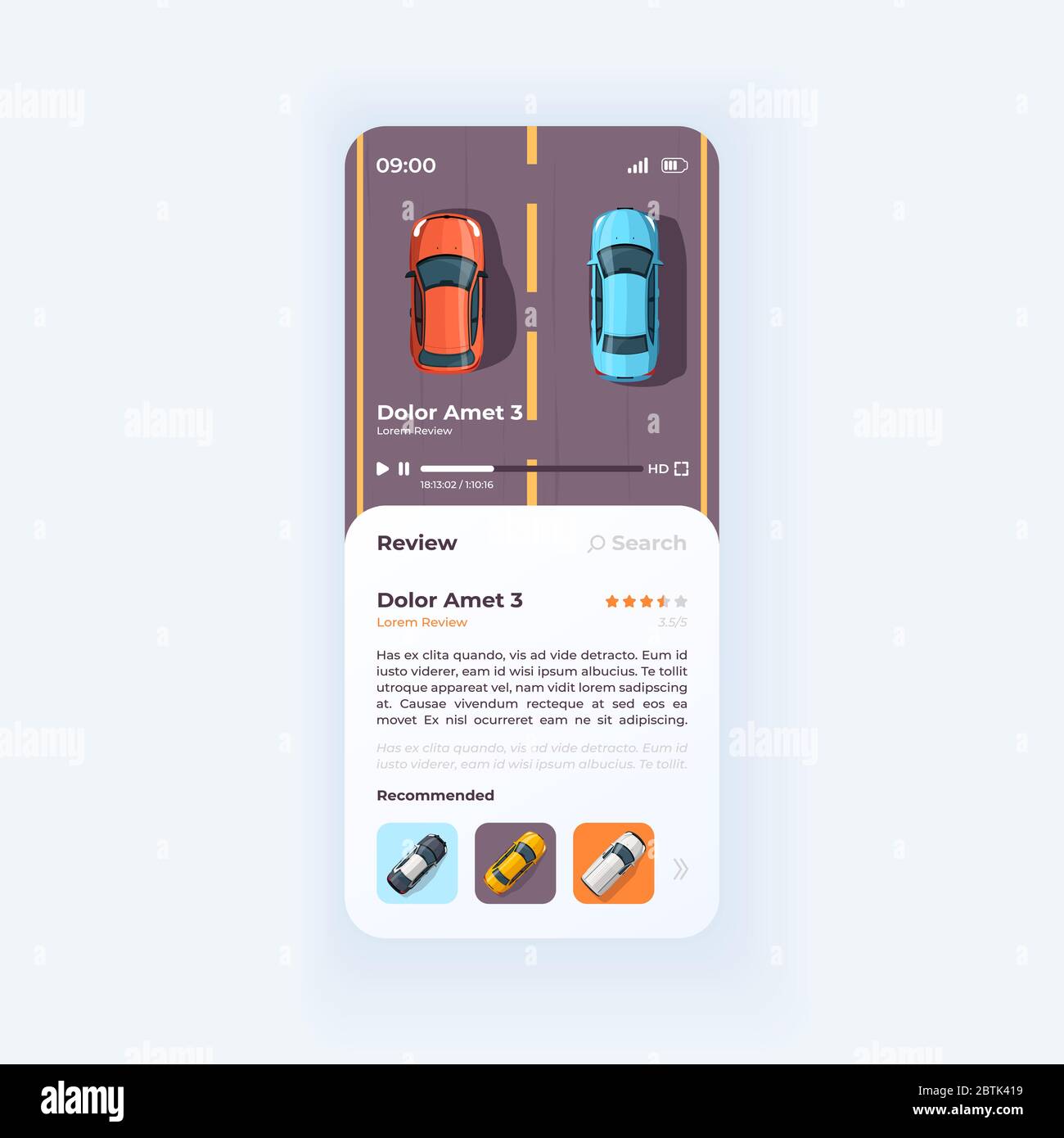 Auto review smartphone interface vector template Stock Vector Image ...