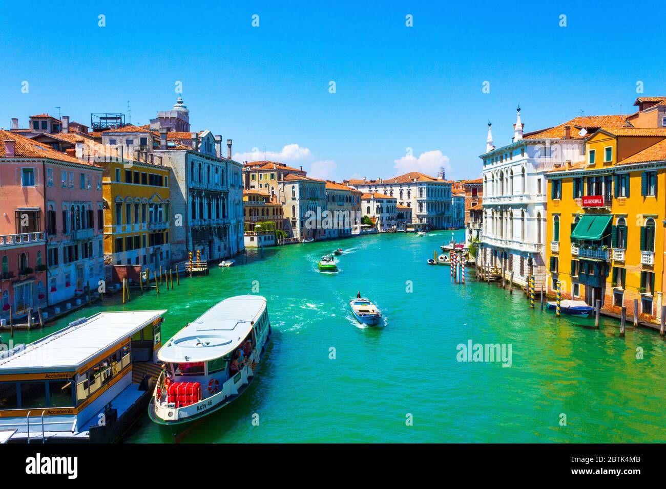 Historic buildings along Grand Canal-Canale Grande seen from Accademia ...