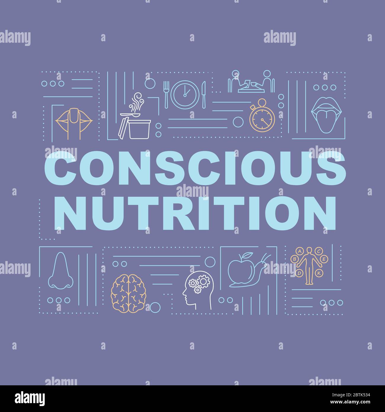 Conscious nutrition practice word concepts banner. Mindful eating ...
