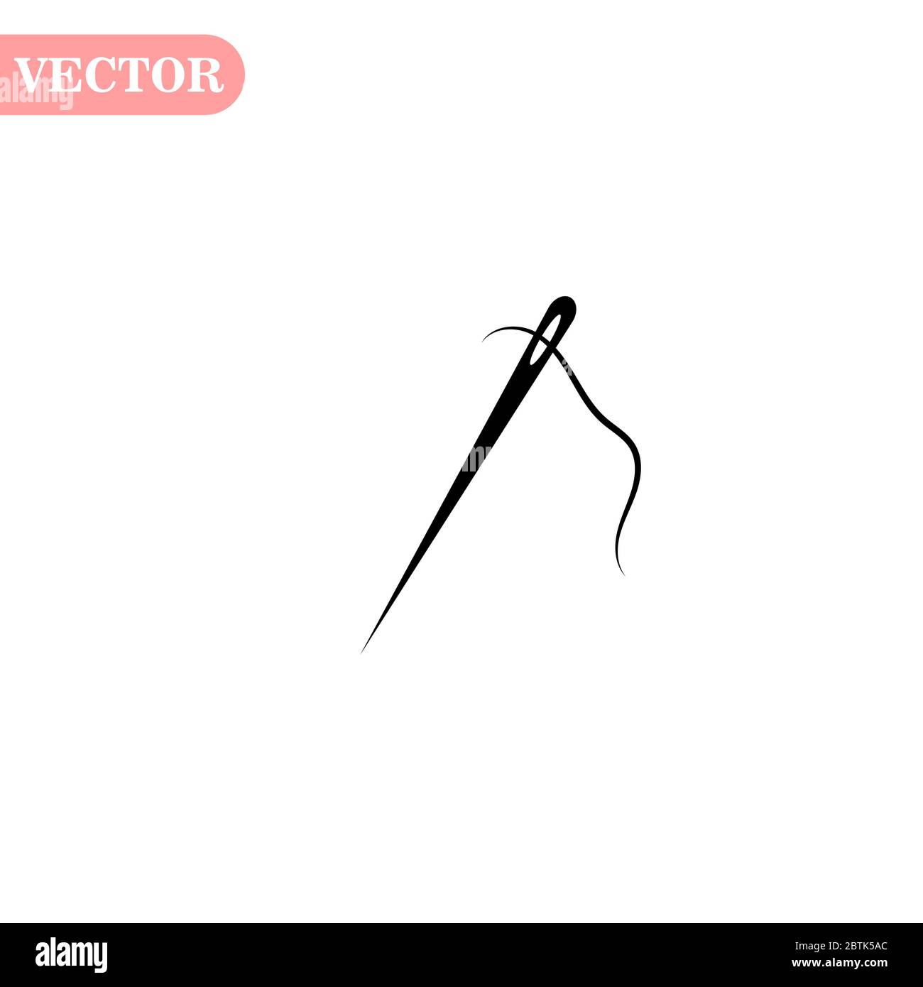 Needle with thread isolated on white background. Neddle icon. Flat ...