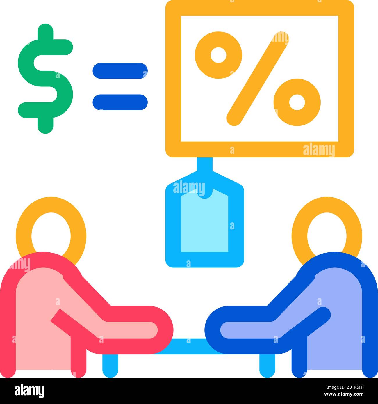 negotiation table interest and money icon vector illustration Stock ...