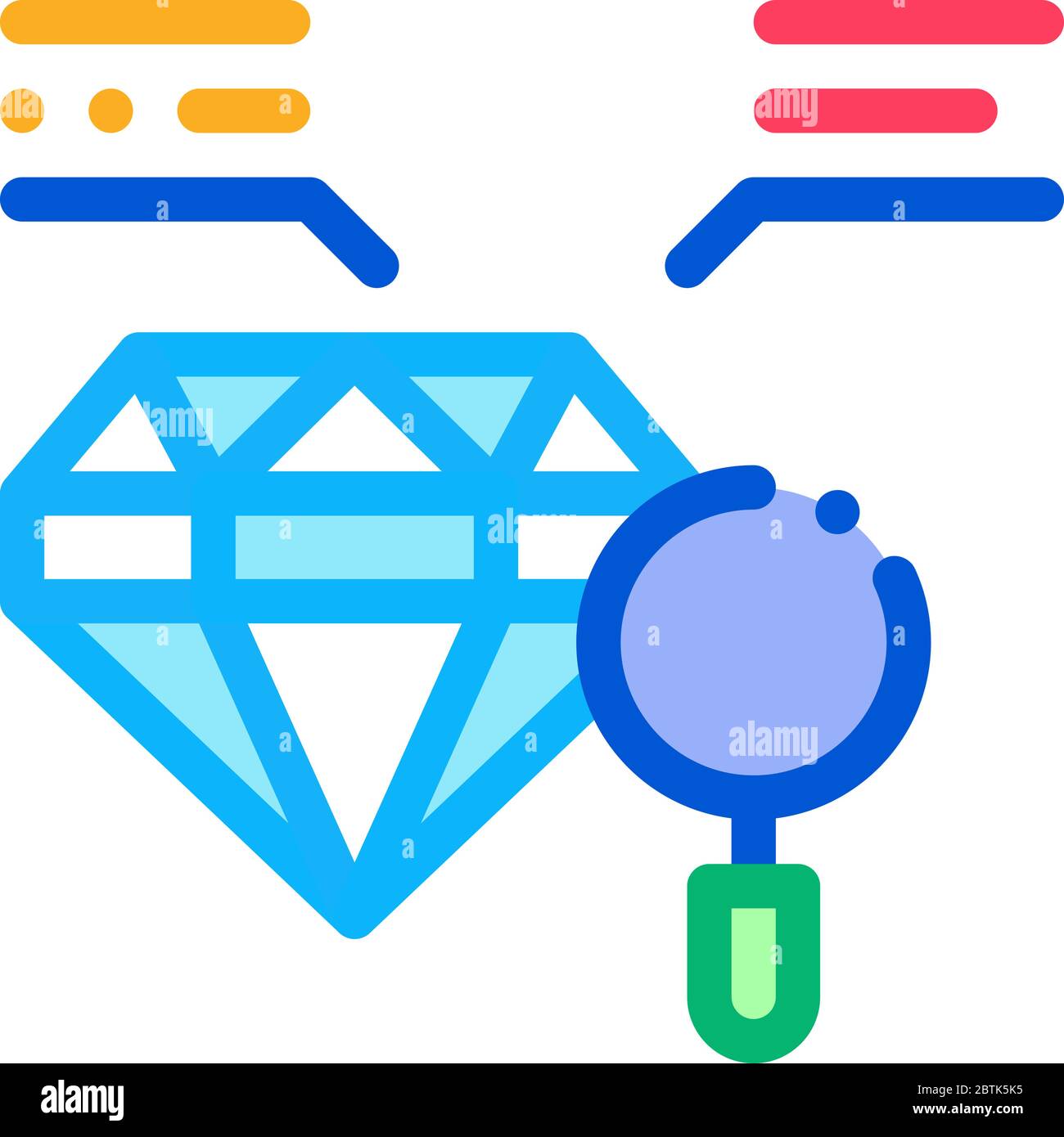 inspection study diamond stone icon vector outline illustration Stock ...