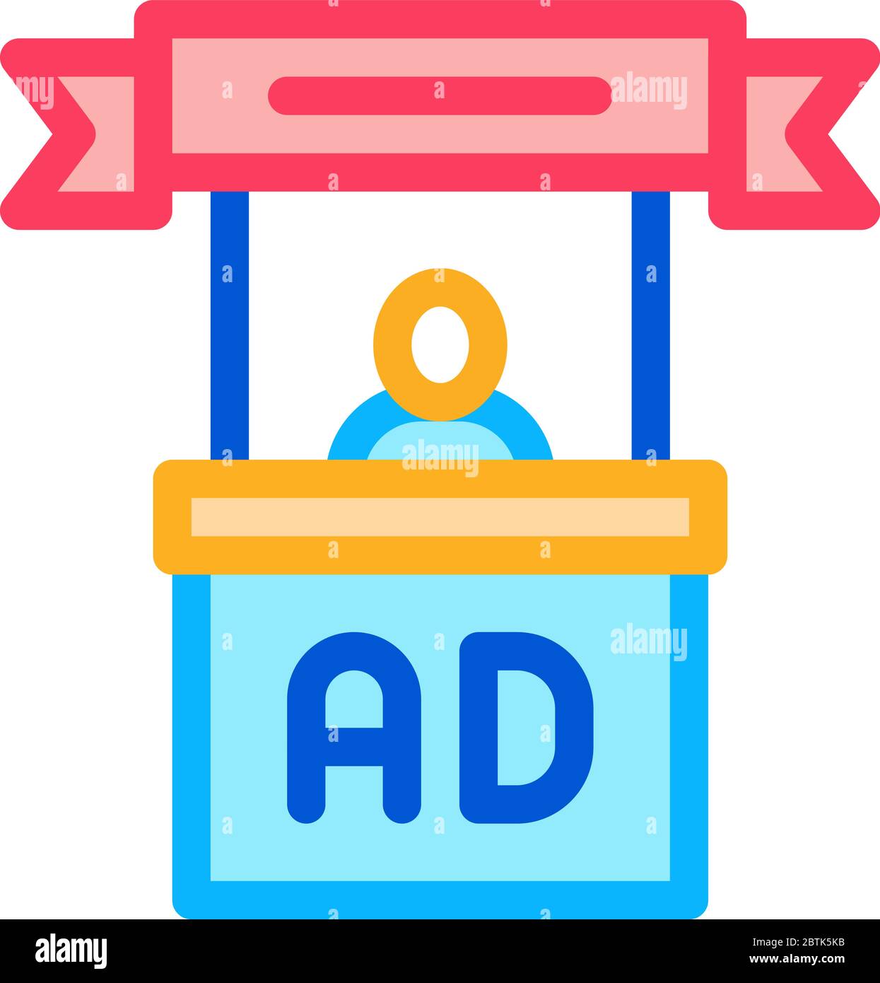 advertising reception center icon vector outline illustration Stock ...