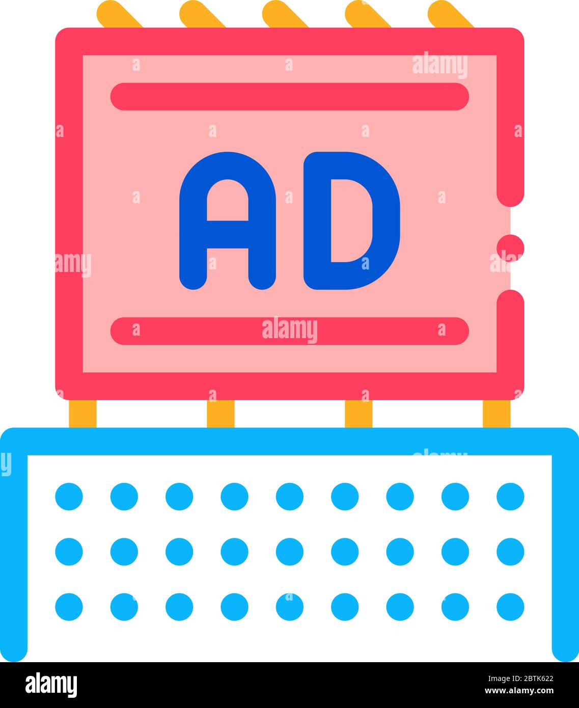 billboard on top of high-rise building icon vector outline illustration ...