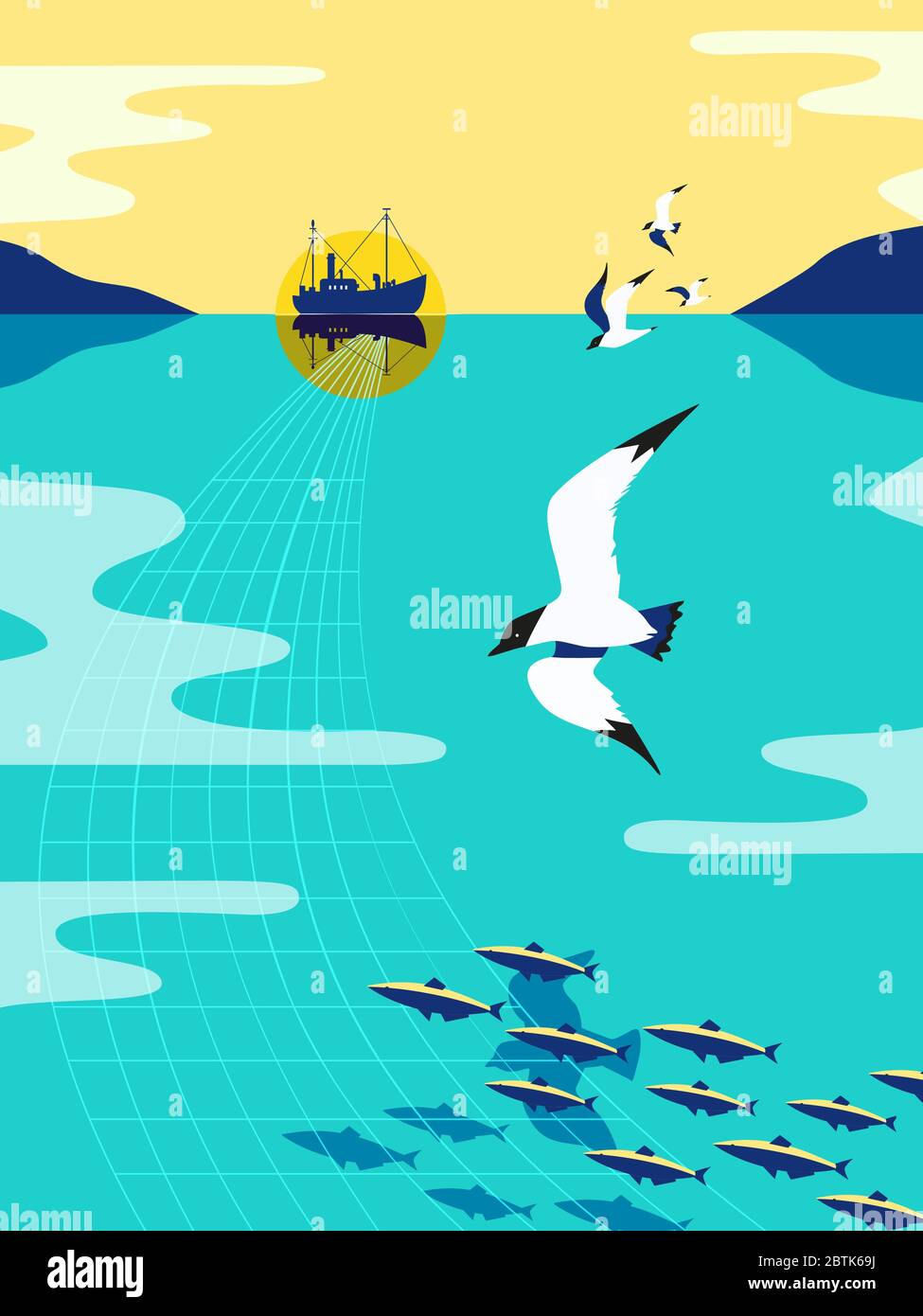 Sail boat vintage poster Stock Vector Images - Alamy