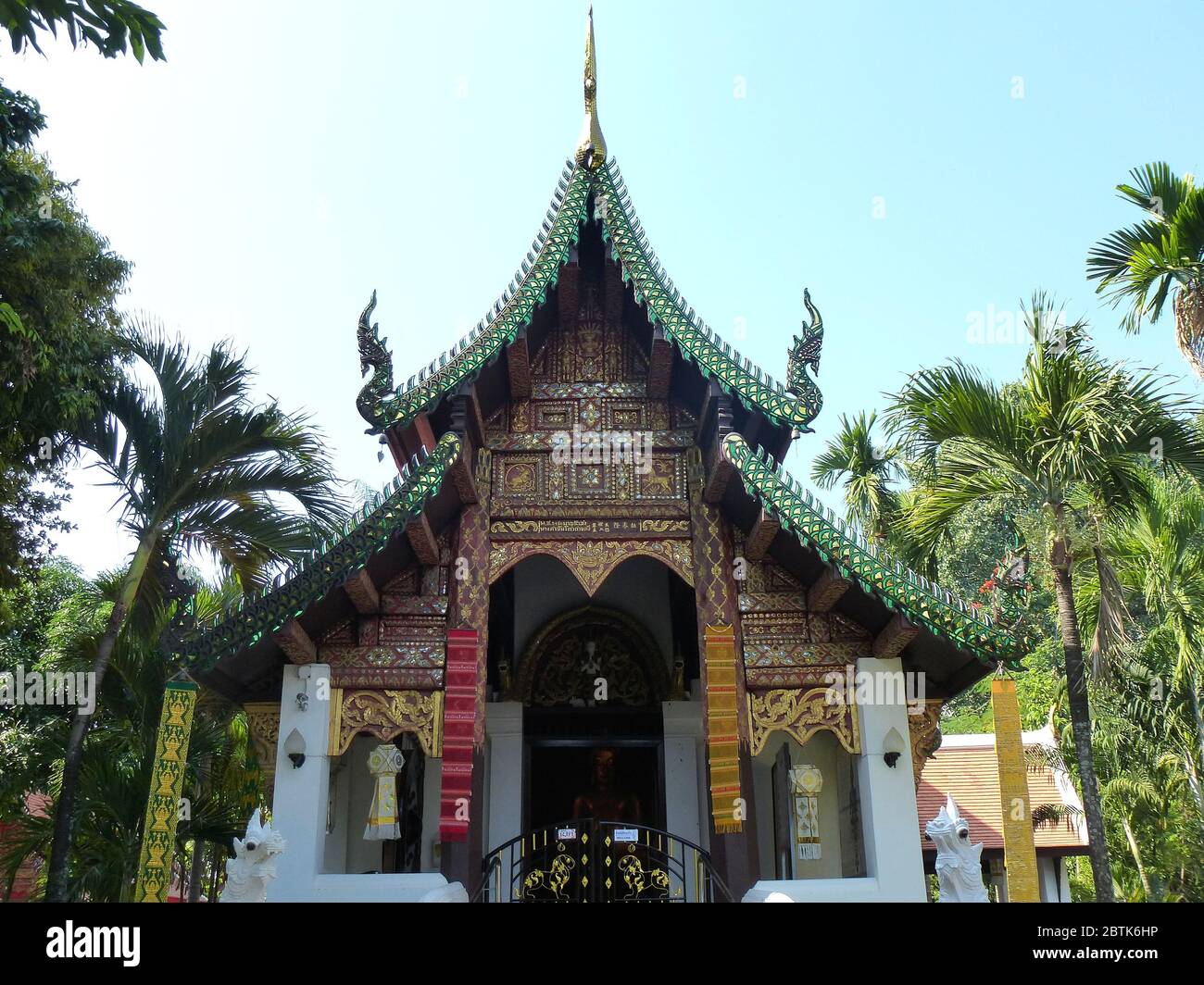 Beautiful viharn of a wat in Chiang Mai Stock Photo - Alamy