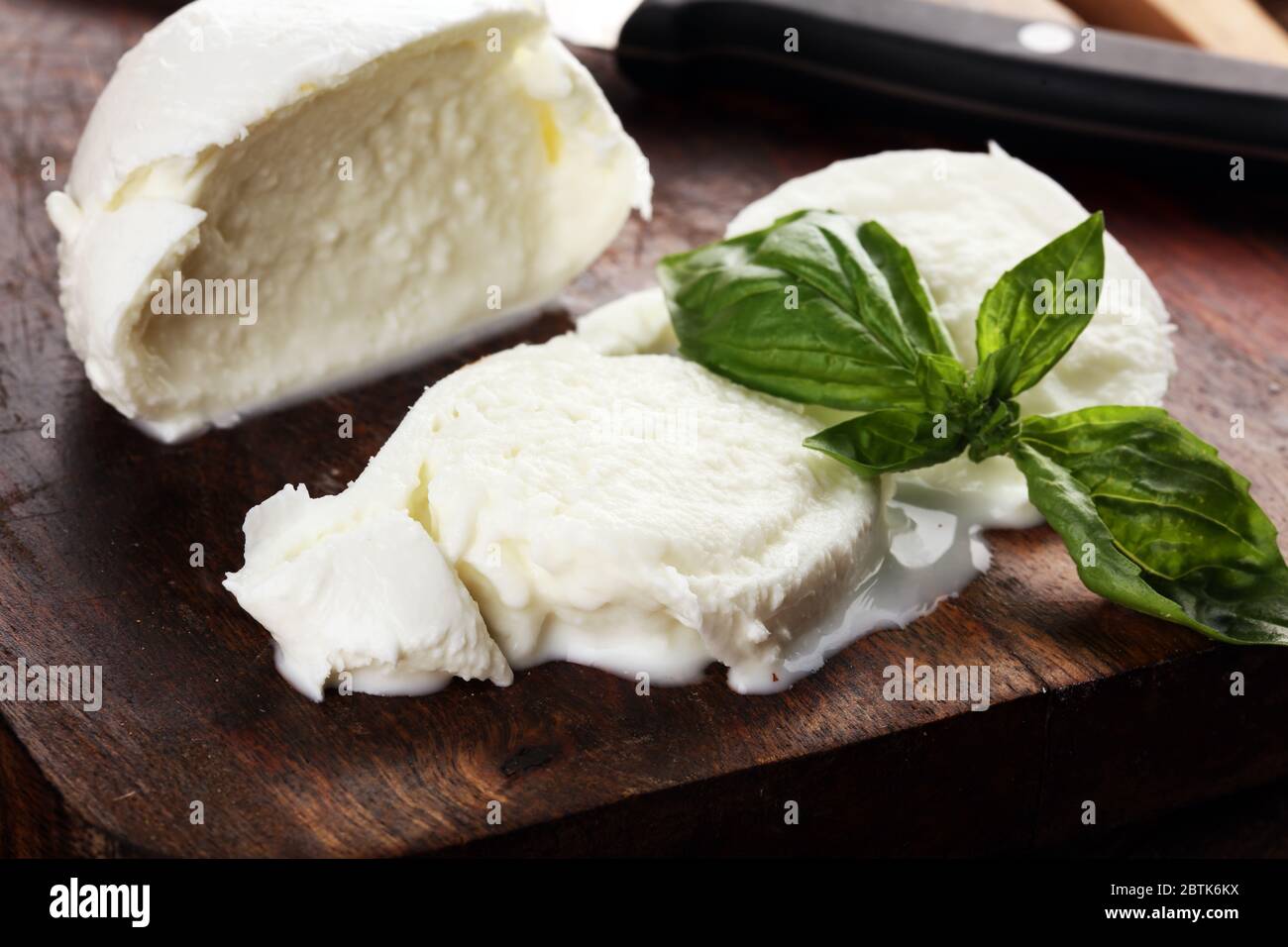 Mozzarella. Traditional italian food - white ball mozzarella buffalo ...
