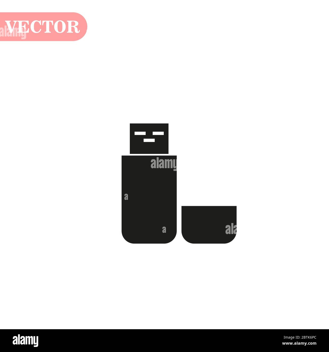 Vector usb flash drive icon with shadow on a white background. eps10 ...
