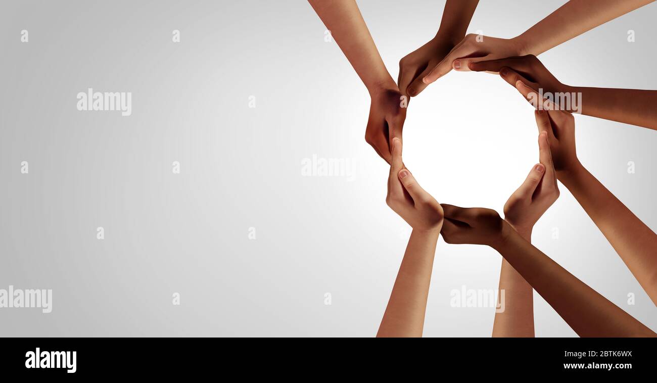 Business Unity and diversity partnership as hands in a group of diverse ...