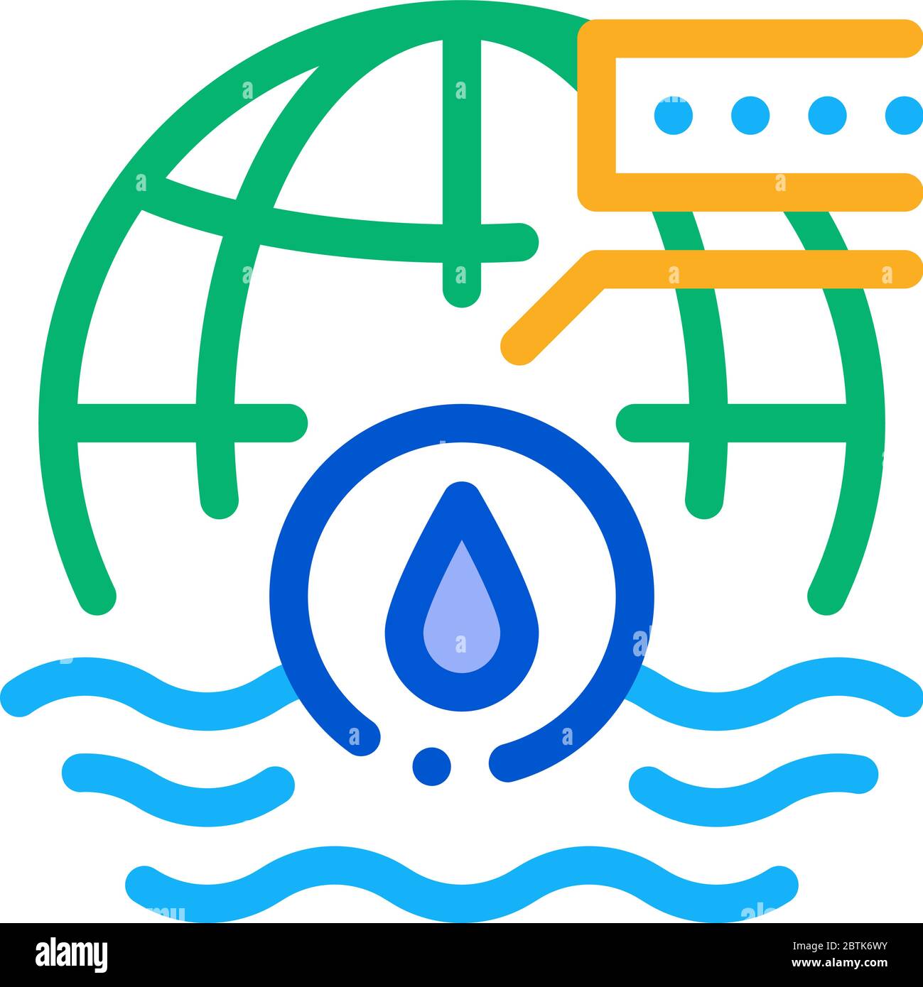 oceanology science icon vector outline illustration Stock Vector Image ...