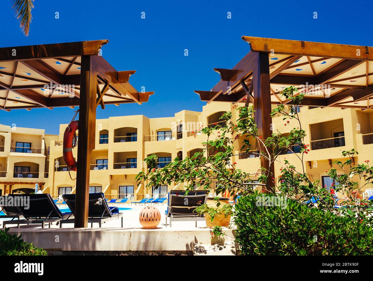 Swimming pool at the beach of luxury hotel, Sharm el Sheikh, Egypt ...