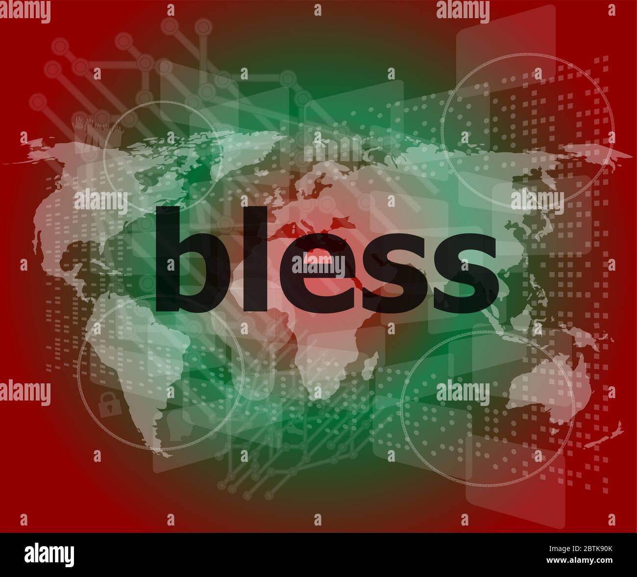 bless text on digital touch screen - business concept Stock Photo - Alamy