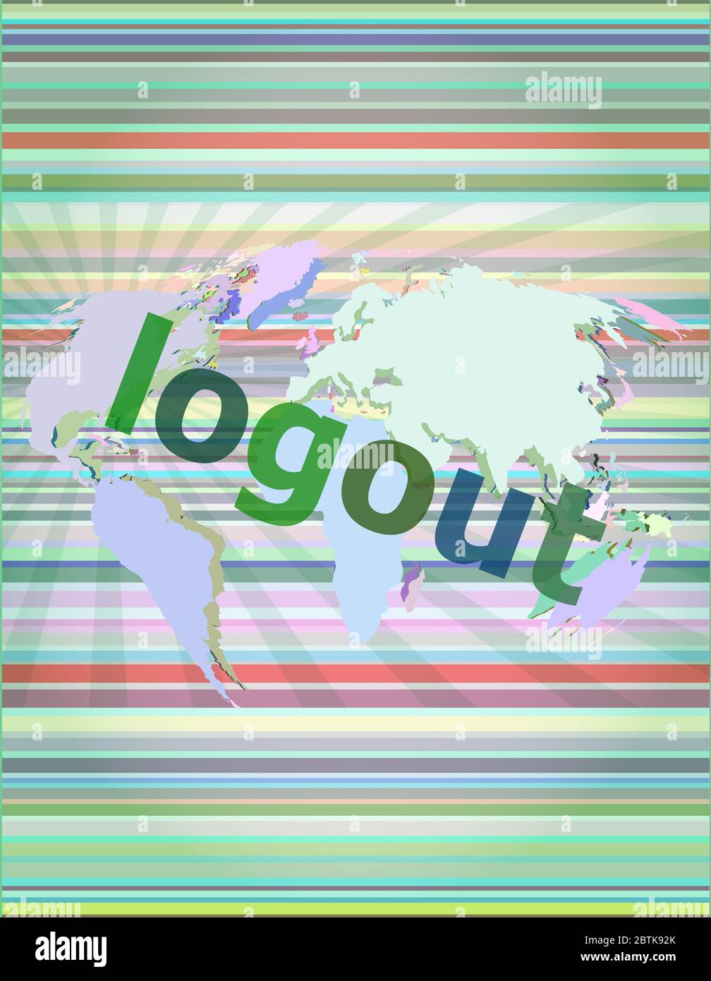 logout word, hi-tech background, digital business touch screen Stock ...