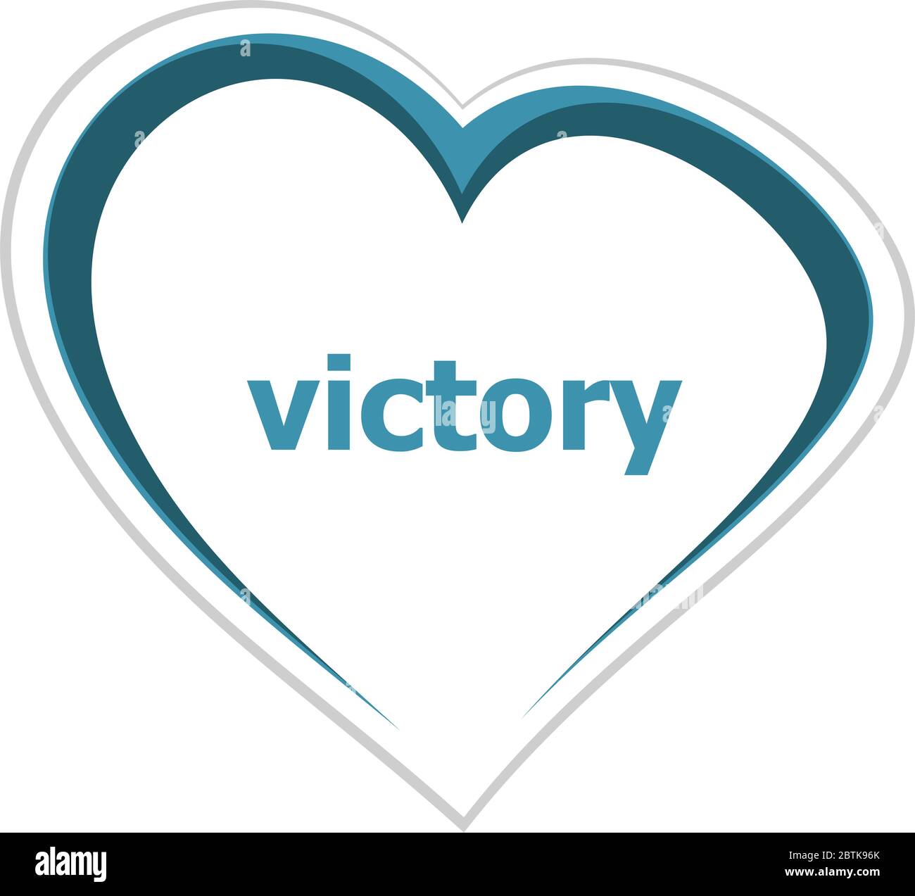 Text Victory. Business concept . Love heart icon button for web ...