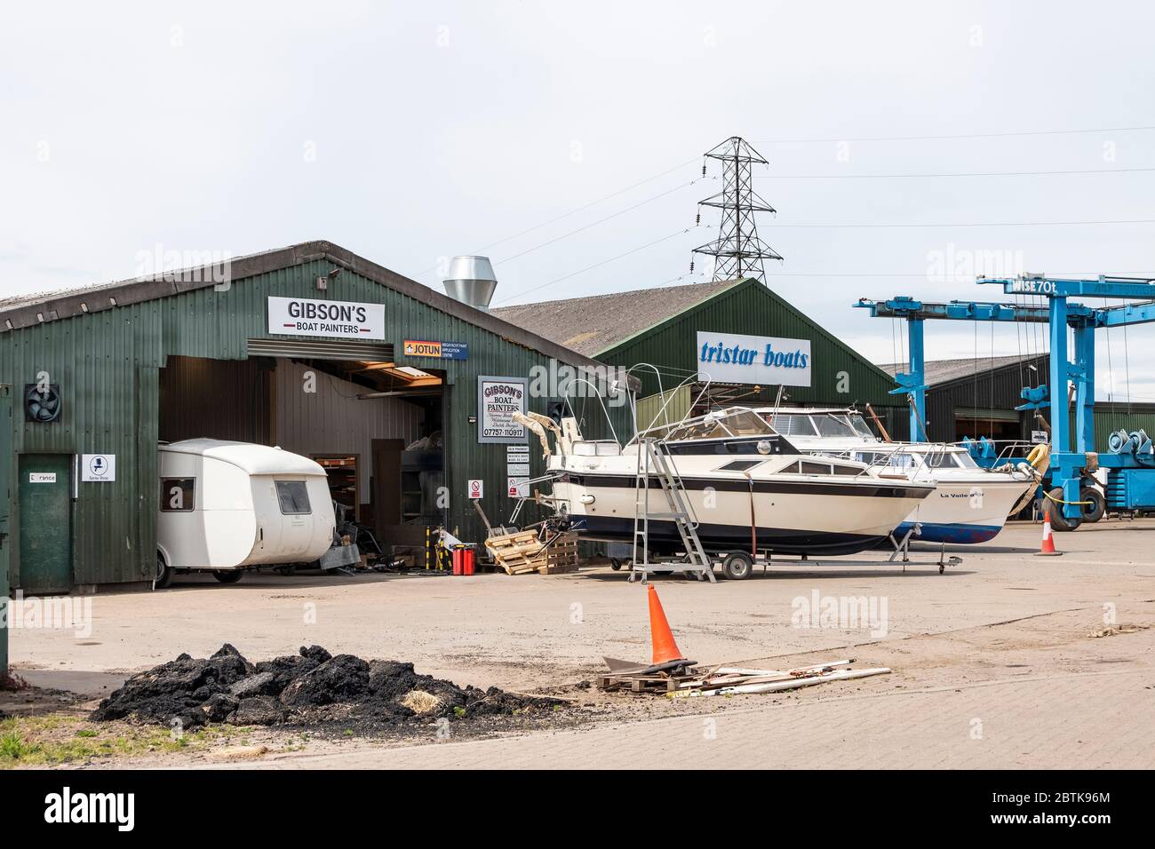Boat yard repair business Stock Photo - Alamy