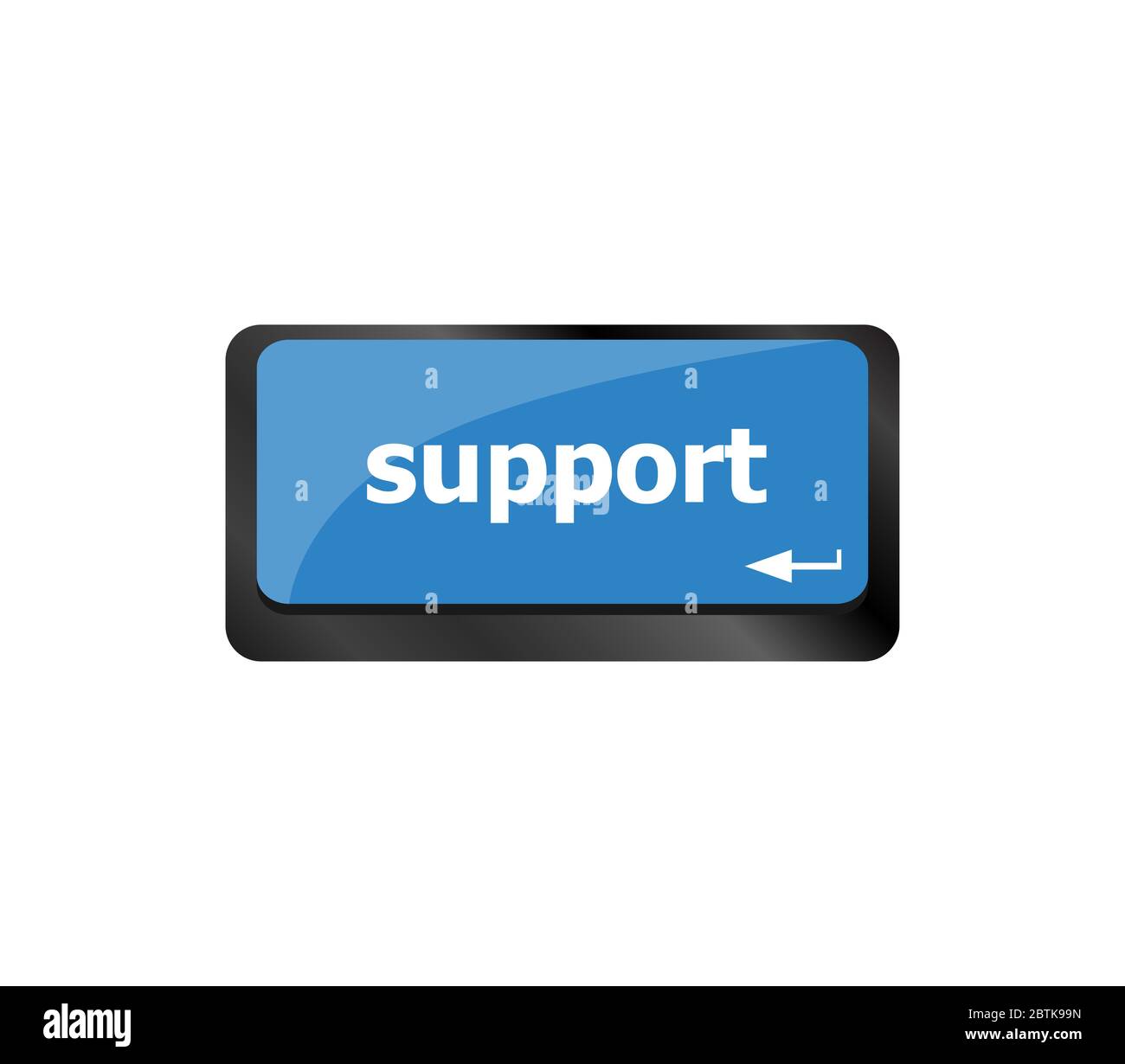 computer keyboard key with support button on it Stock Photo - Alamy
