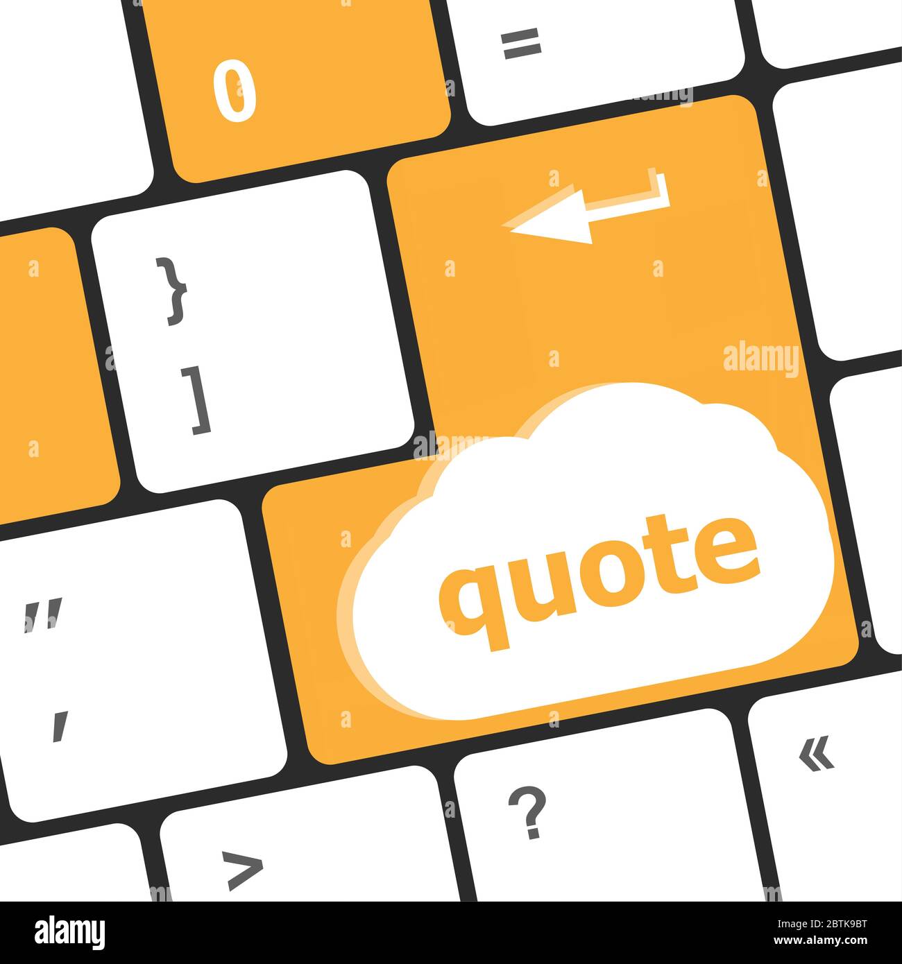 quote word on computer keyboard keys button Stock Photo - Alamy