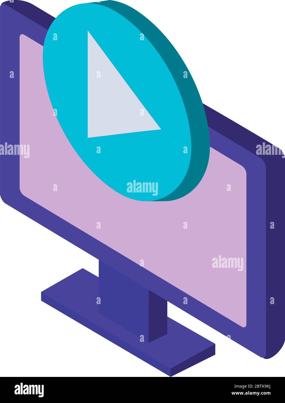 desktop with play button icon Stock Vector Image & Art - Alamy