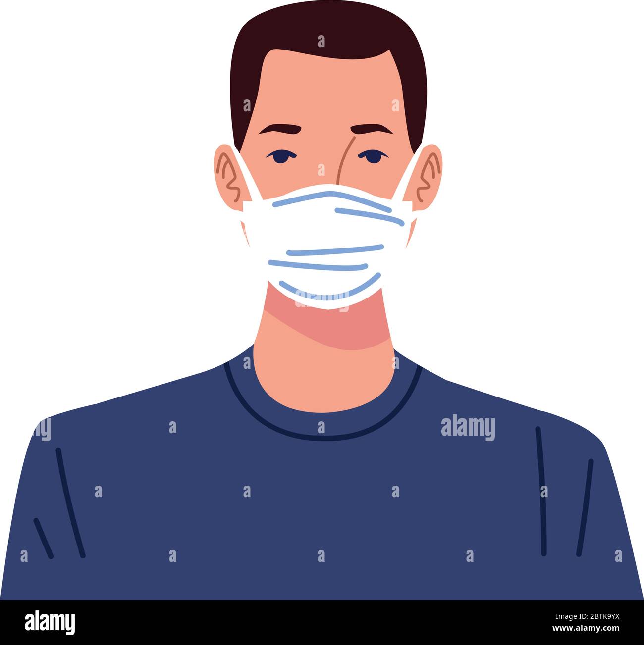 young man using medical mask character Stock Vector Image & Art - Alamy