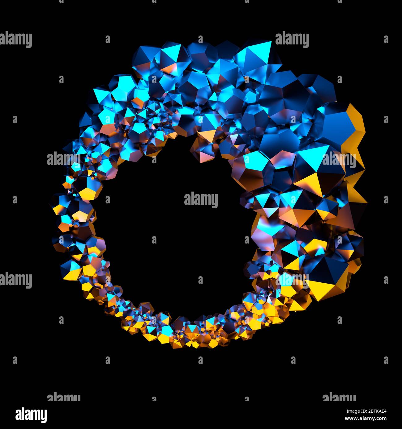 Abstract jewelry circular composition of low poly spheres and polygons ...
