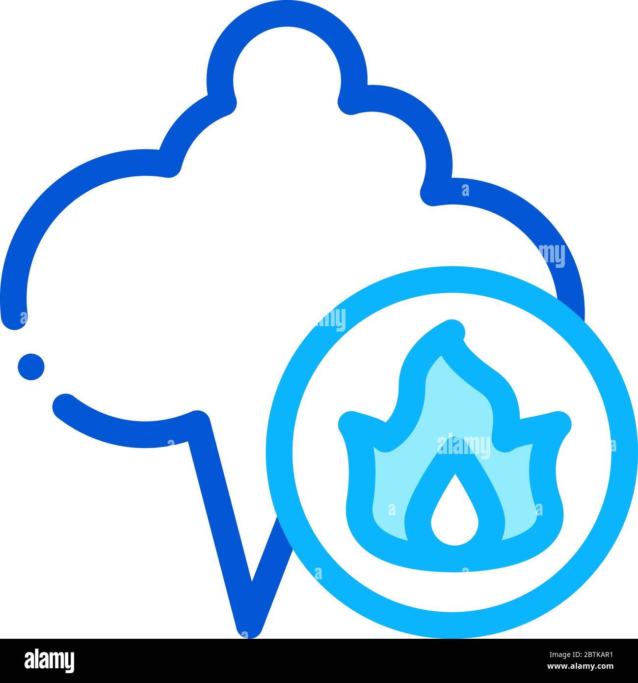 liquefied gas comes into cloud icon vector outline illustration Stock ...