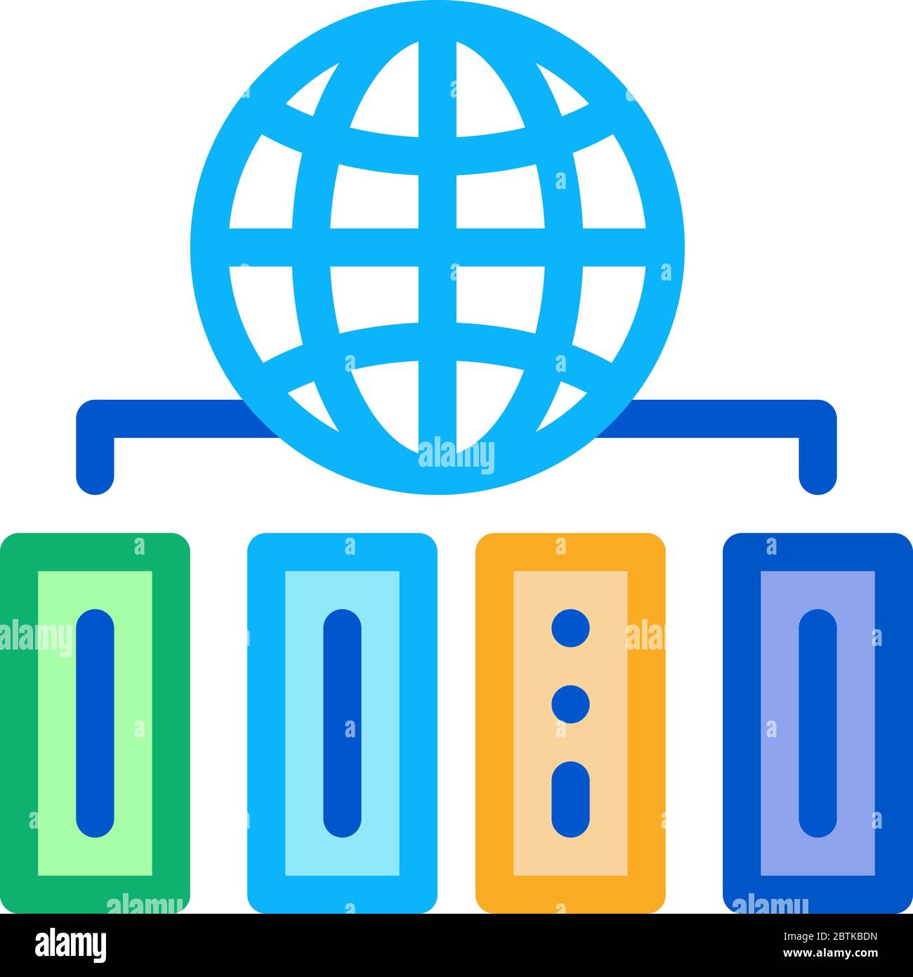 world distribution icon vector outline illustration Stock Vector Image ...