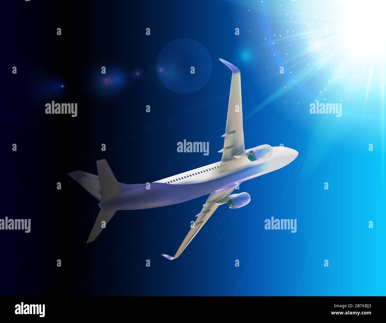 Airplane front view flying Stock Vector Images - Alamy
