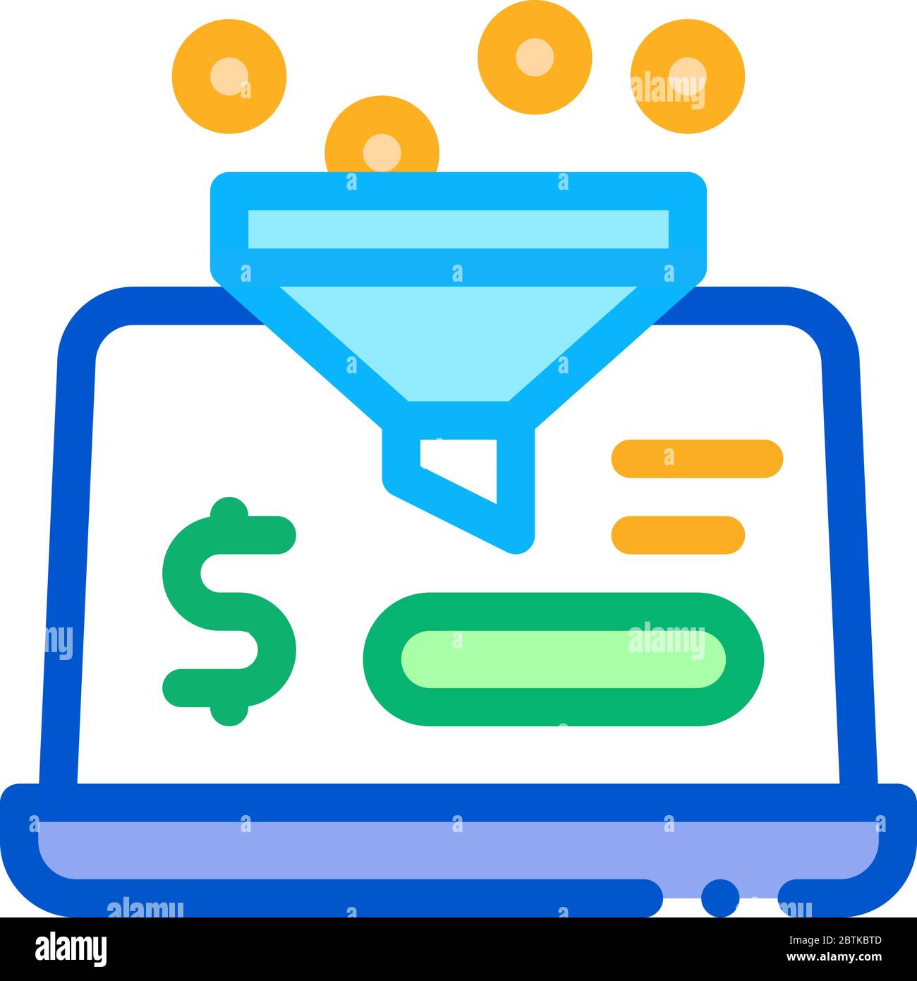computer account replenishment icon vector outline illustration Stock ...