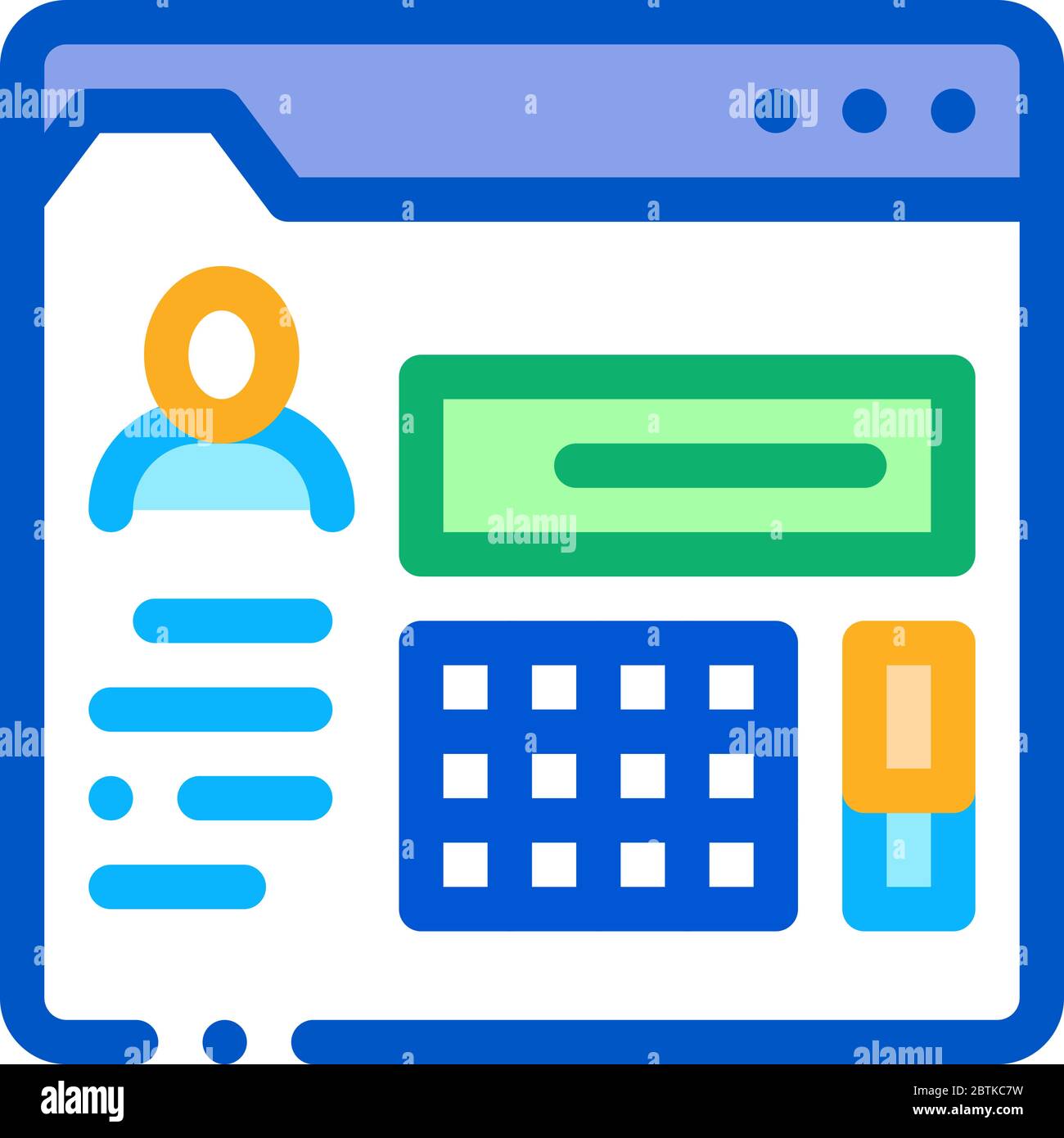 person information folder icon vector outline illustration Stock Vector ...