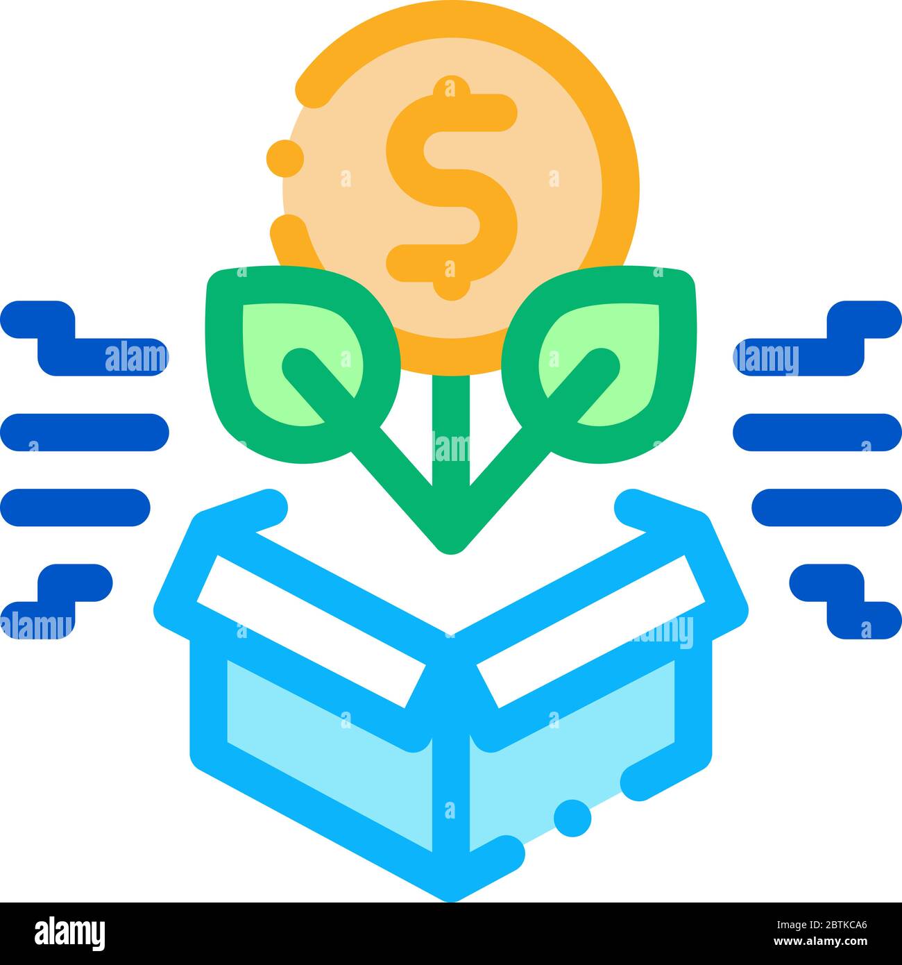 money tree growing icon vector outline illustration Stock Vector Image ...