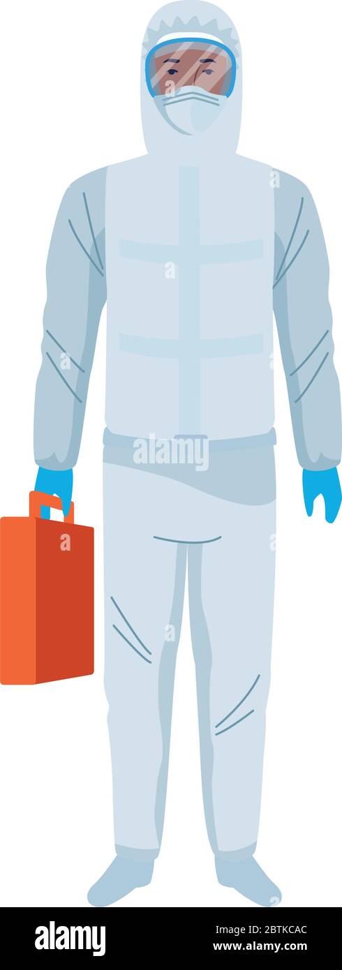 worker wearing biosafety suit white Stock Vector Image & Art - Alamy