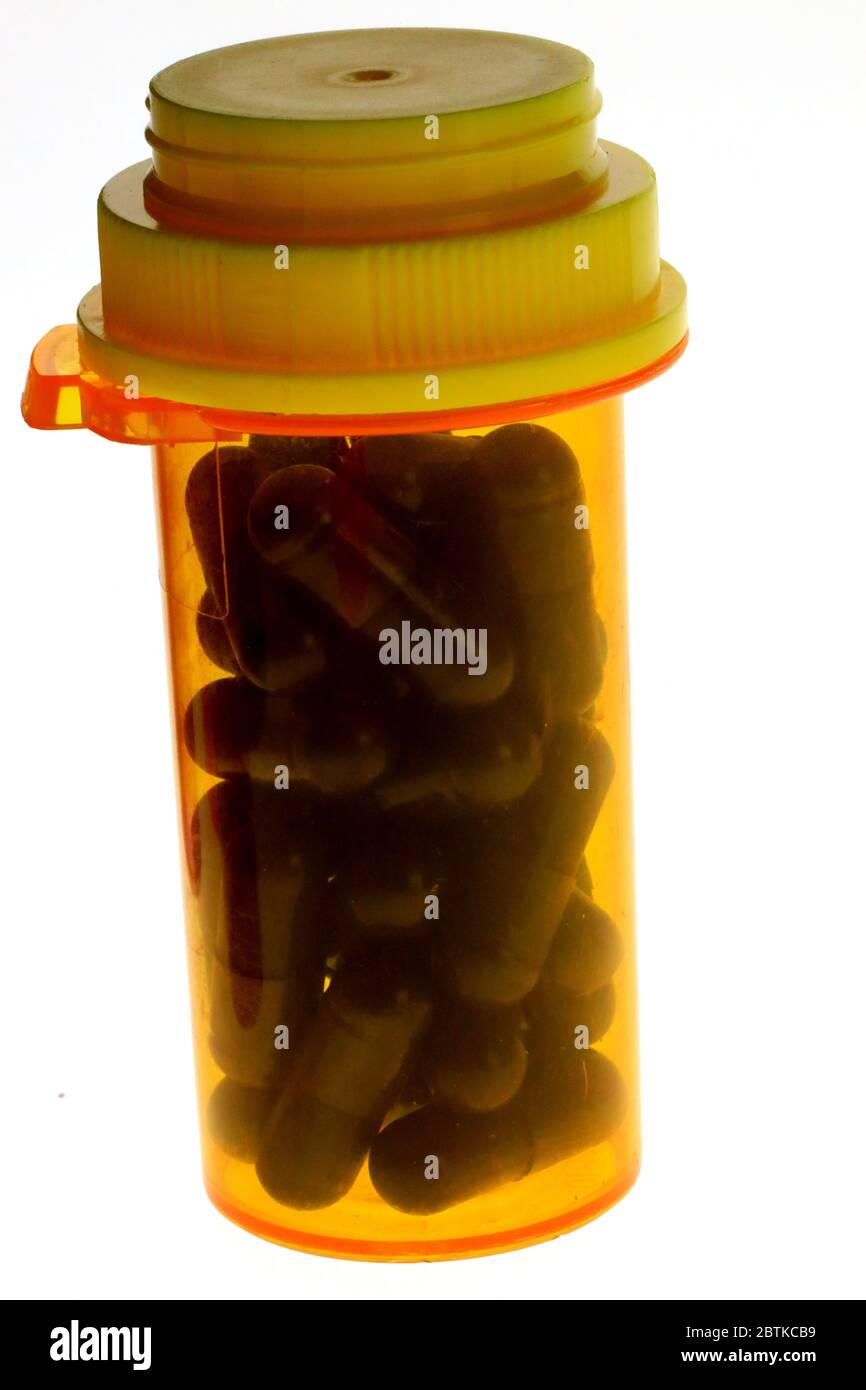 Pharmaceutical medication bottle for common healthcare Stock Photo - Alamy
