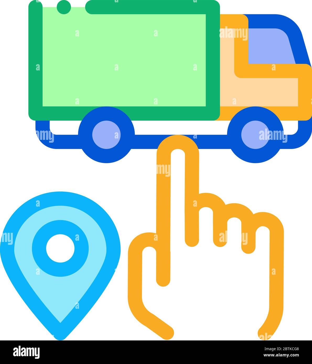 truck geolocation selection icon vector outline illustration Stock ...