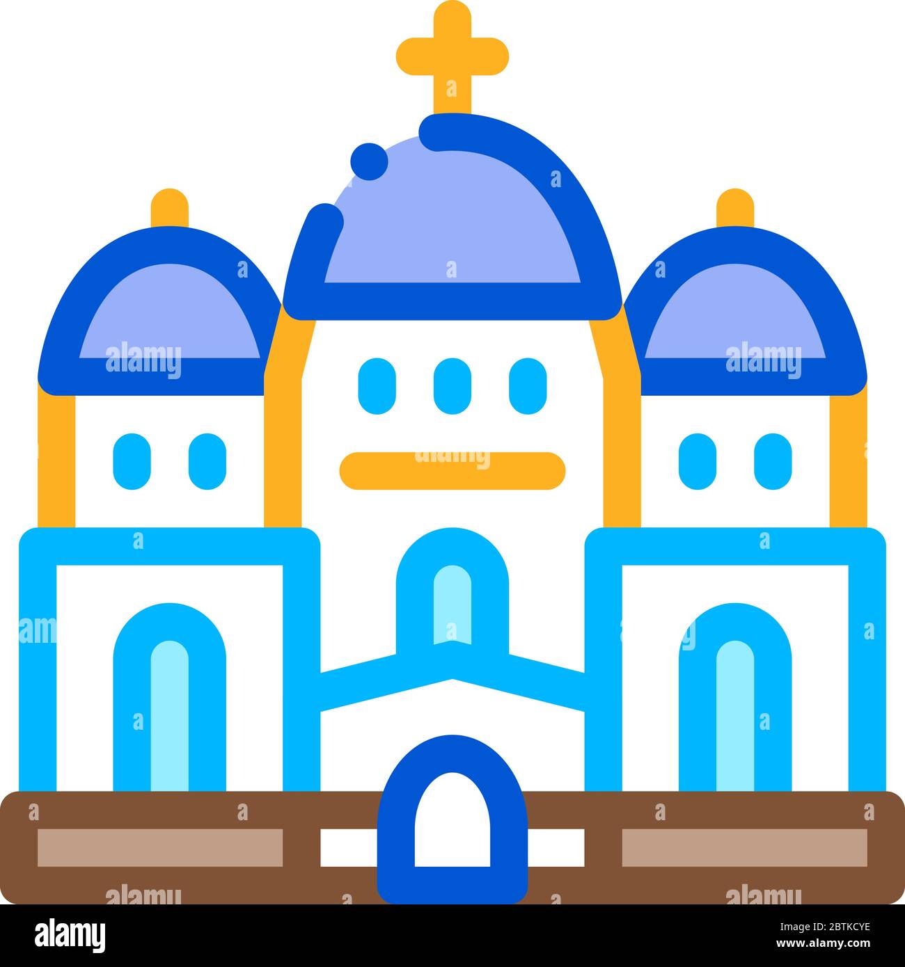christian temple with domes icon vector outline illustration Stock ...