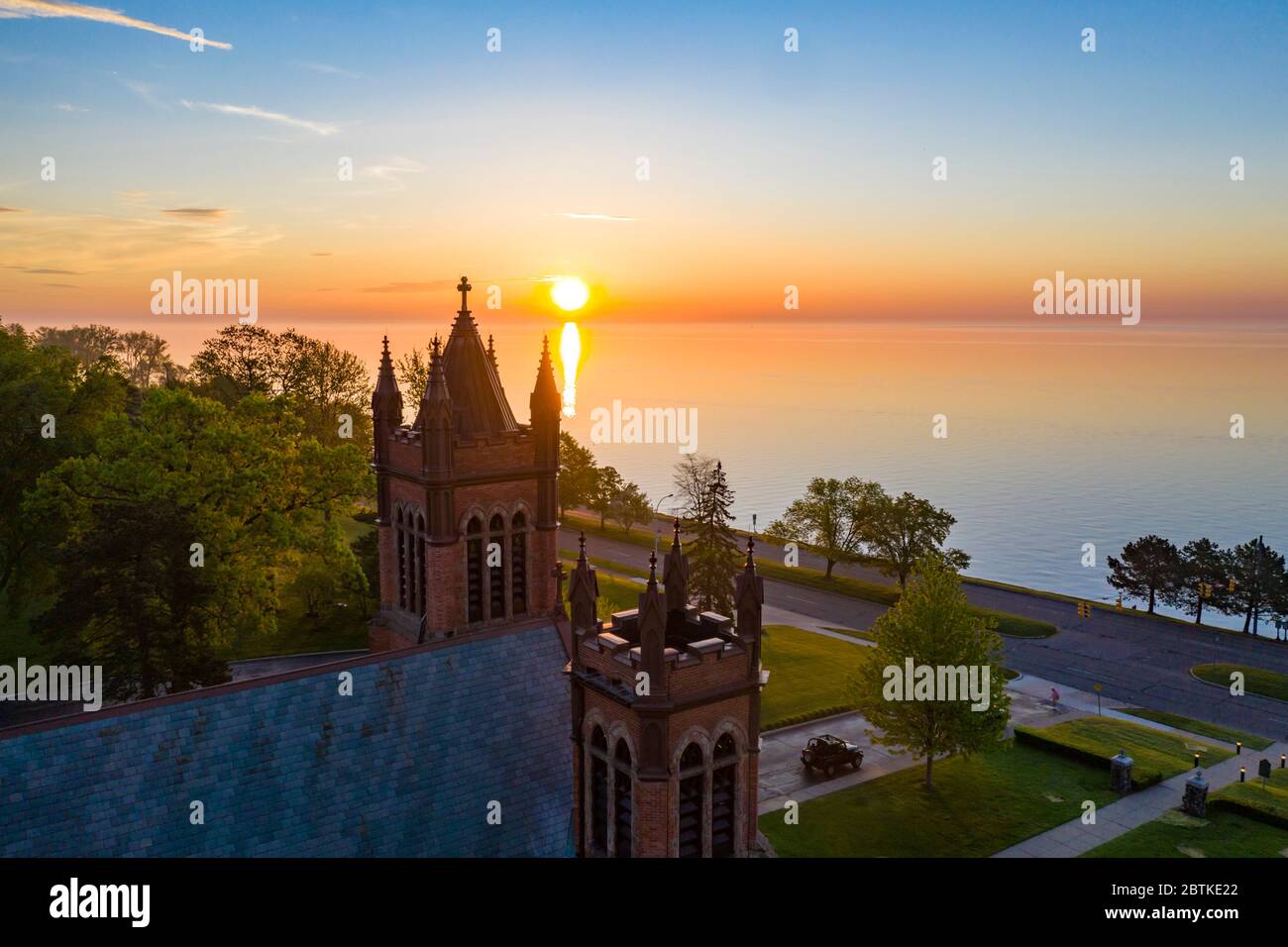 Grosse Pointe Farms, Michigan - St. Paul Catholic Church, on the shore ...