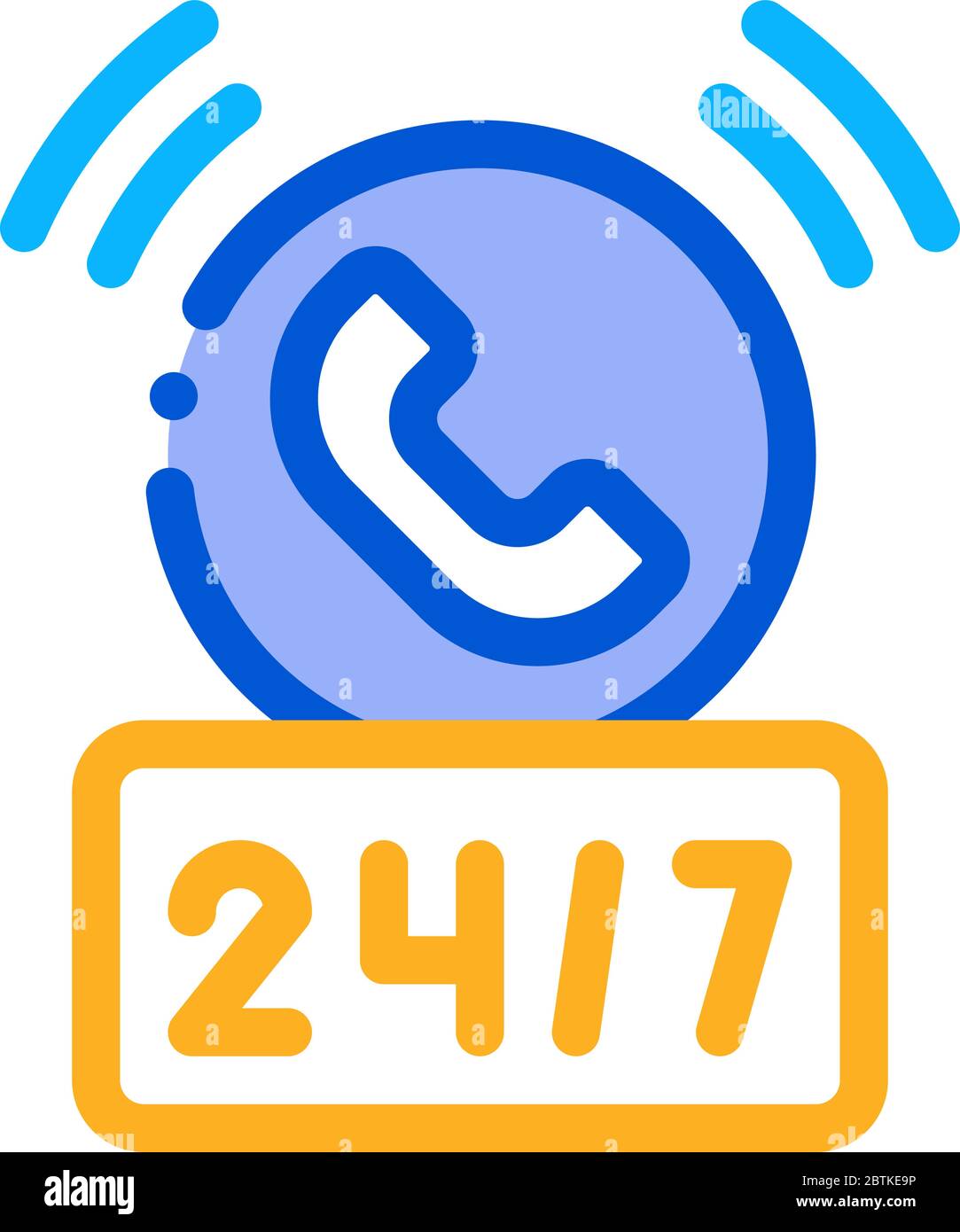 round-the-clock help desk icon vector outline illustration Stock Vector ...