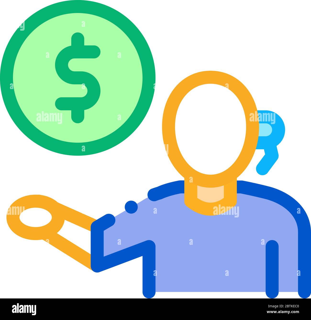 money problems icon vector outline illustration Stock Vector Image ...