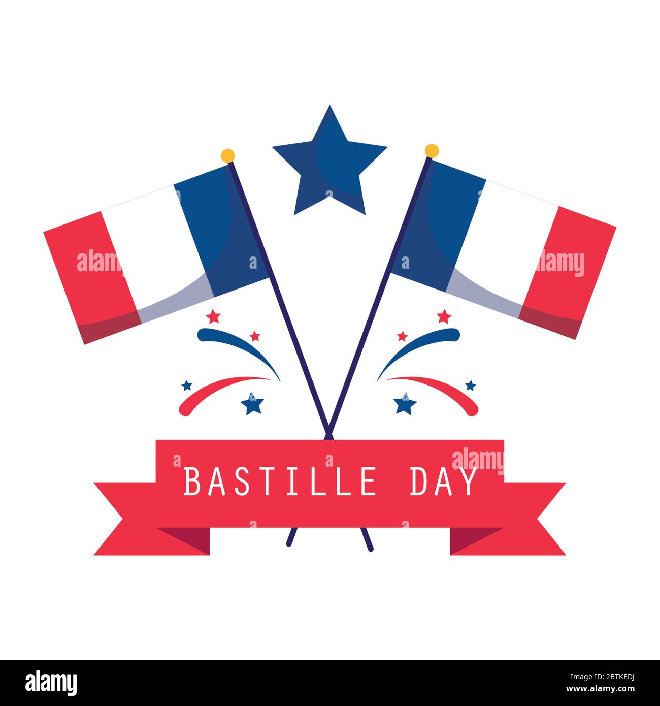 france flags with star and ribbon design, Happy bastille day and french ...