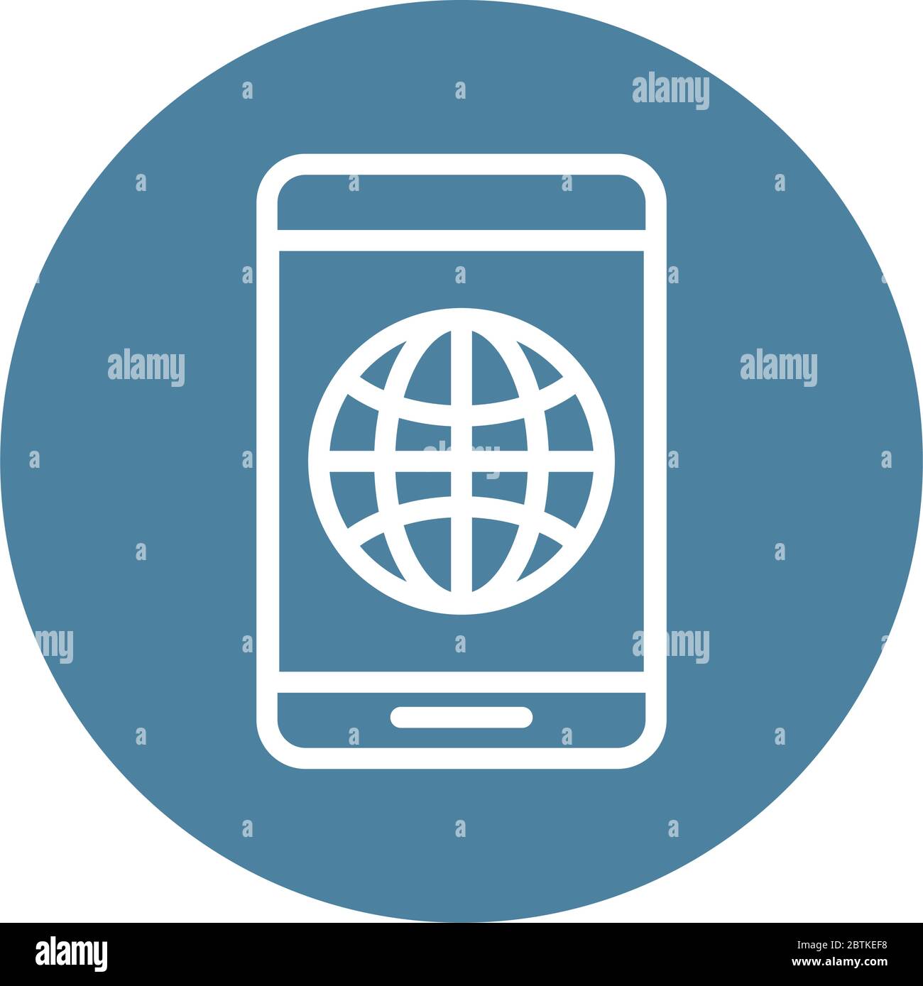 smartphone with sphere browser line style Stock Vector Image & Art - Alamy