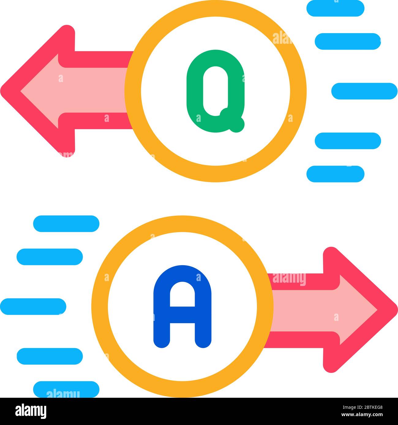 question answer icon vector outline illustration Stock Vector Image ...