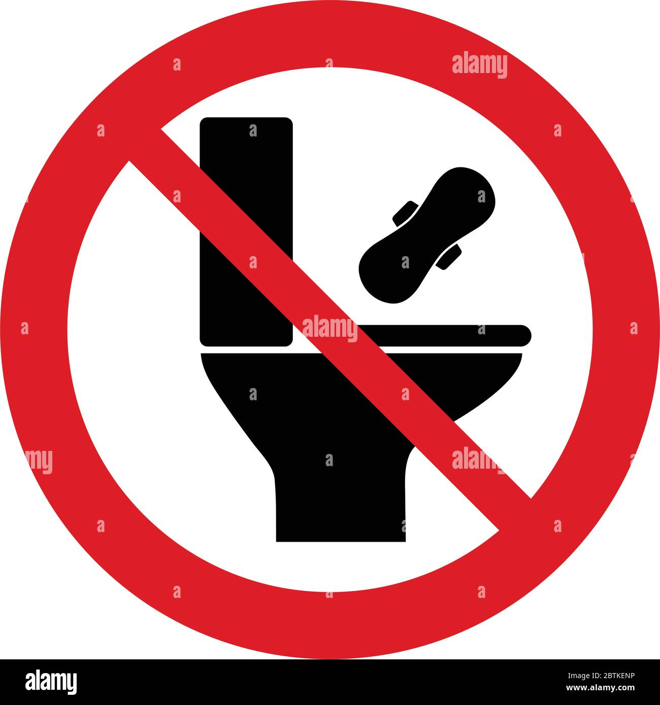 do not throw feminine sanitary pad icon prohibited sign Stock Vector ...