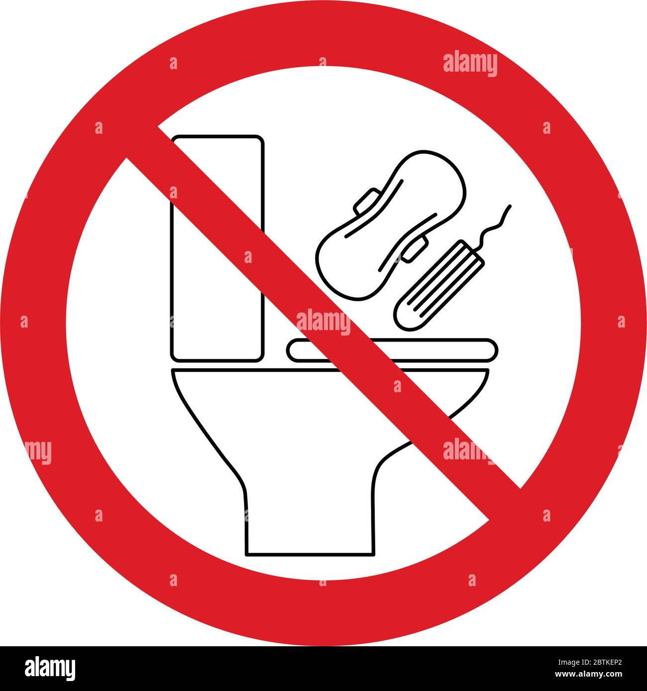 do not throw feminine sanitary pad icon prohibited sign Stock Vector ...