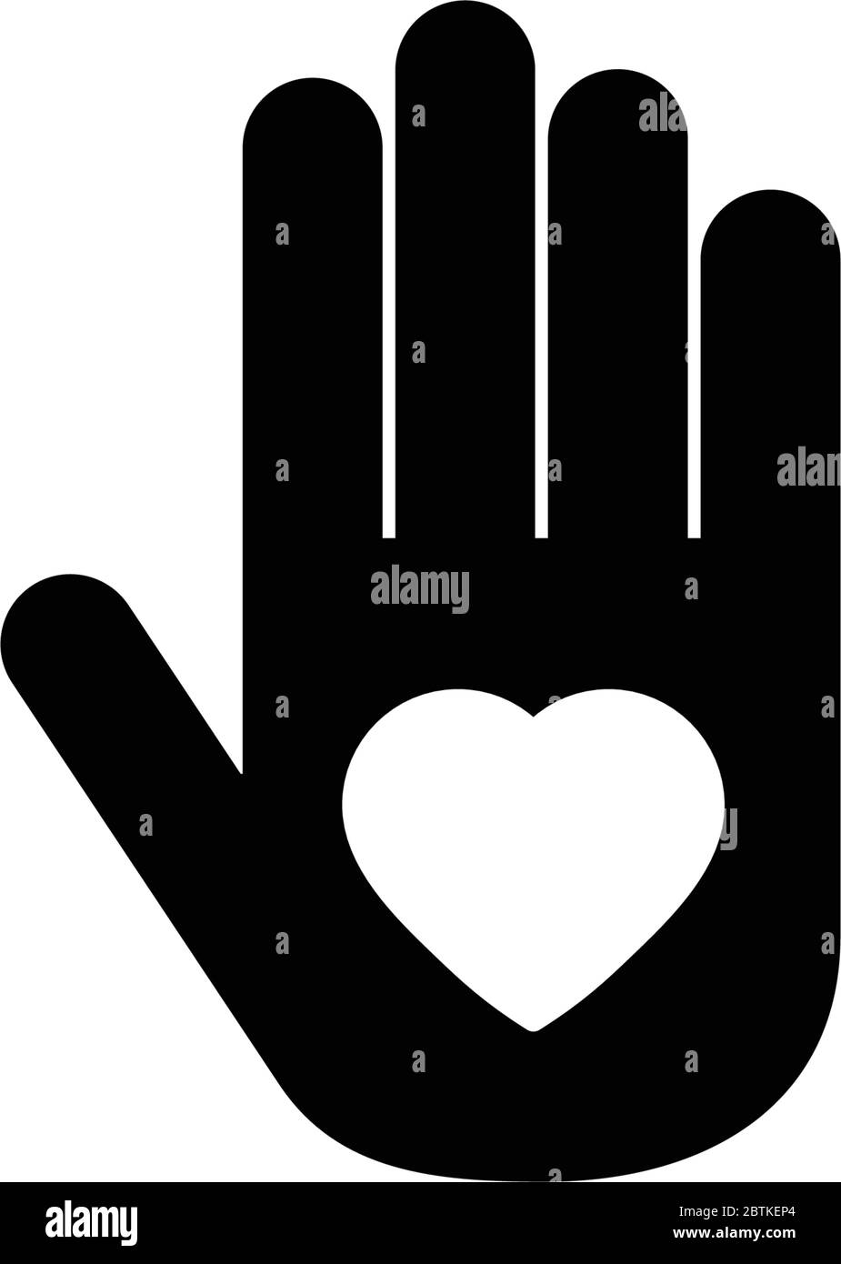 Hand with heart icon vector logo Stock Vector Image & Art - Alamy