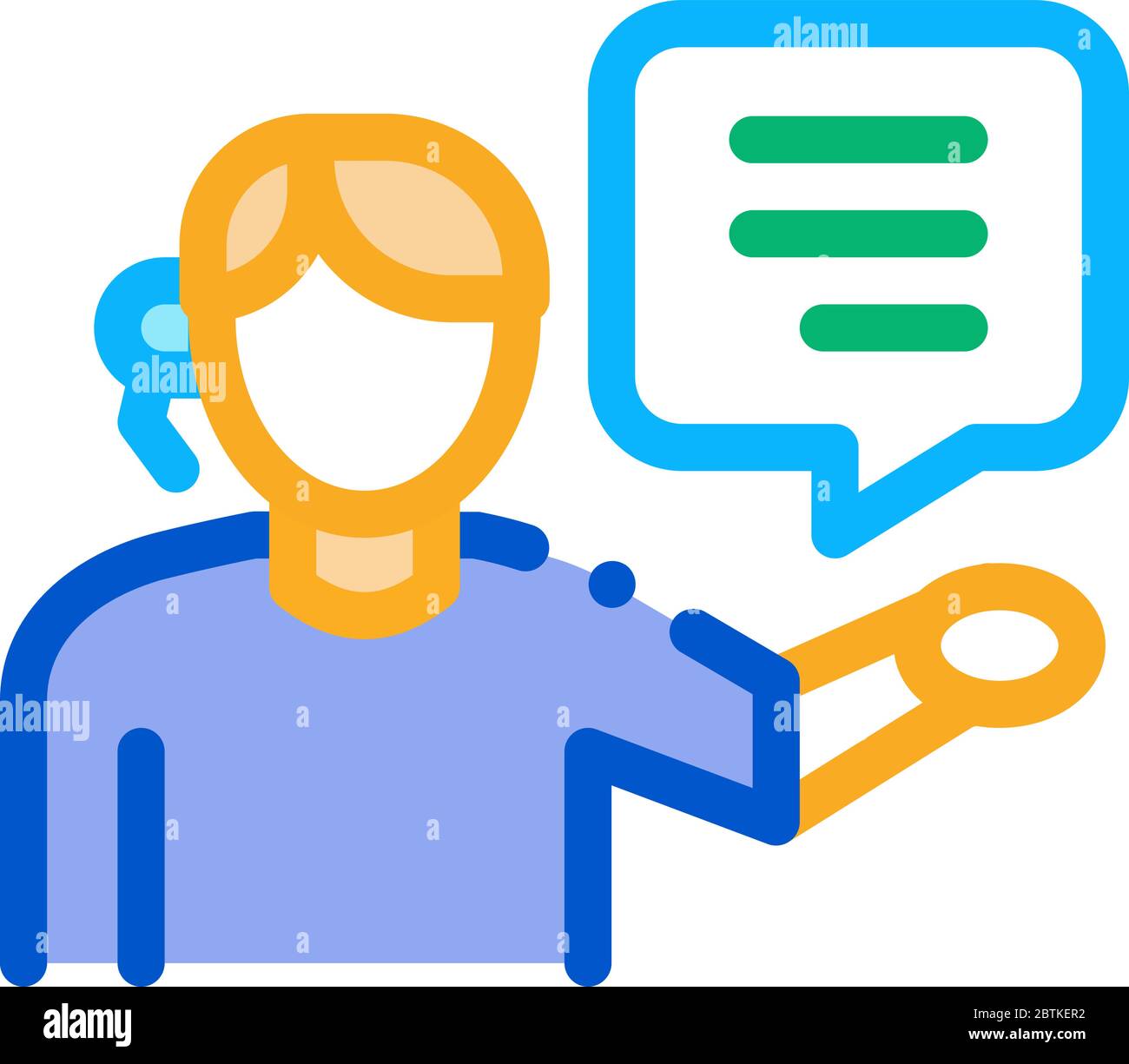 help desk representative icon vector outline illustration Stock Vector ...