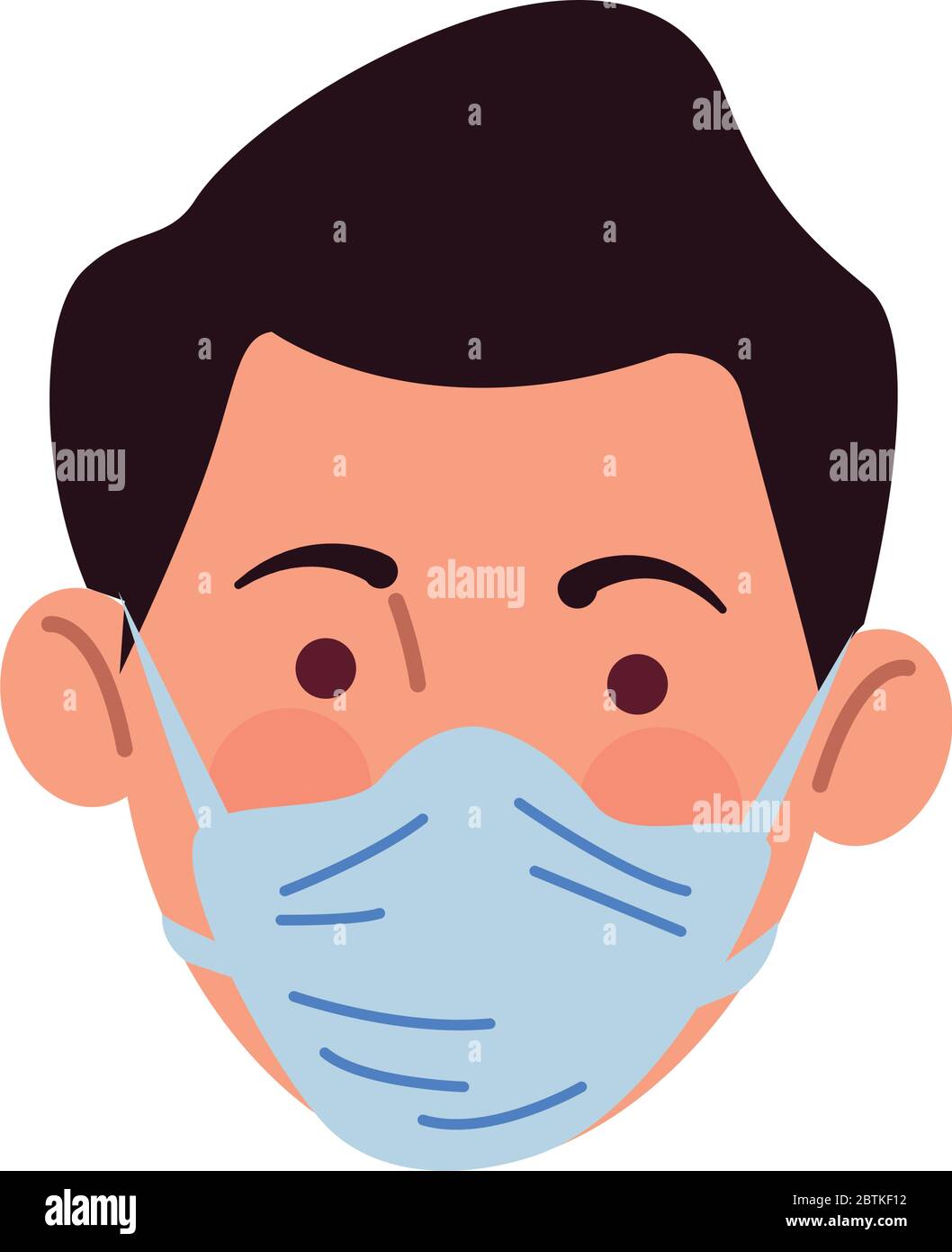 young man using medical mask head character Stock Vector Image & Art ...