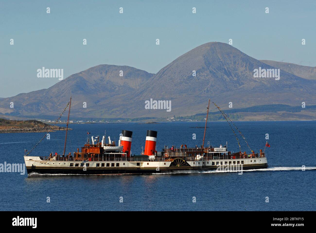 Paddle Steamer WAVERLEY cruising the INNER SOUND approaching the SKYE ...