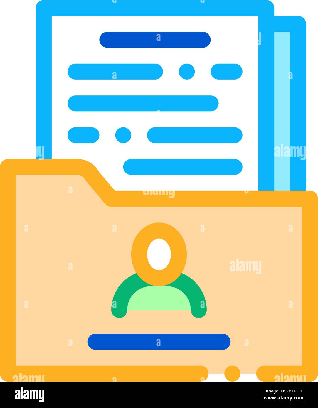 people info sheet folder icon vector outline illustration Stock Vector ...