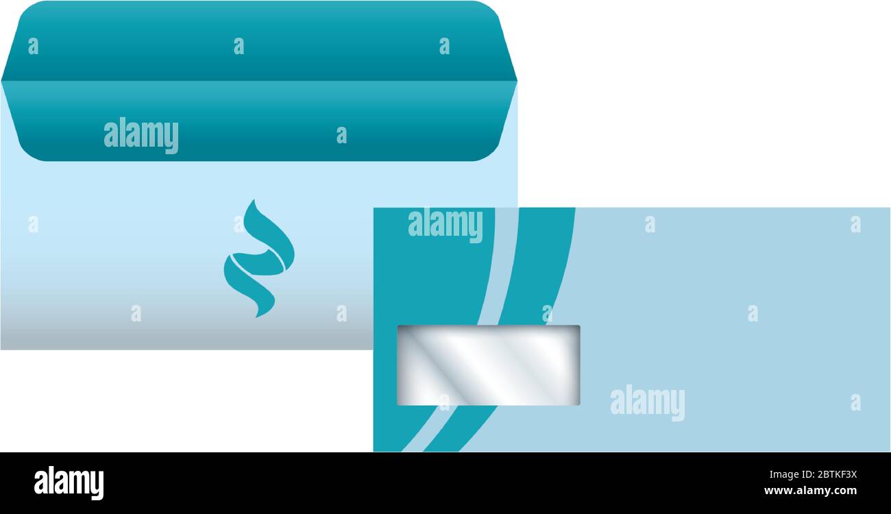 envelopes open and closed with stationery templates Stock Vector Image ...