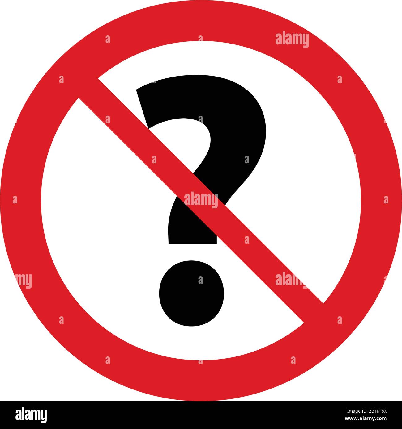 No question icon. The red circle prohibiting sing Stock Vector Image ...